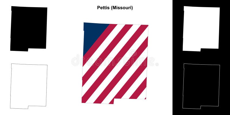 Pettis outline map stock vector. Illustration of missouri - 323981827