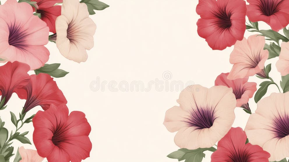 Petunia Pattern Border Background Illustration Stock Photo - Image of ...
