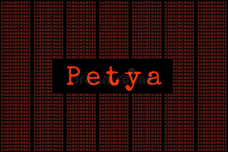 The Petya and Binary Code. the Petya and Ransomware Concept Secu Stock ...