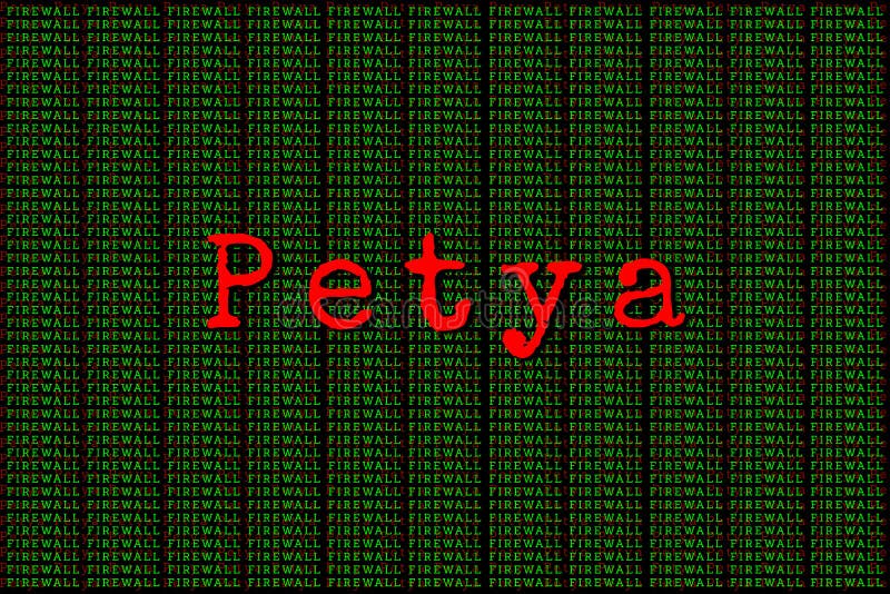 Petya En De Firewall Petya En Ransomware Het Concept Securit Stock ...