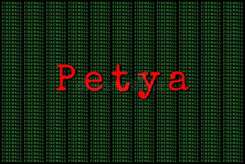 The Petya and Firewall. the Petya and Ransomware Concept Securit Stock ...