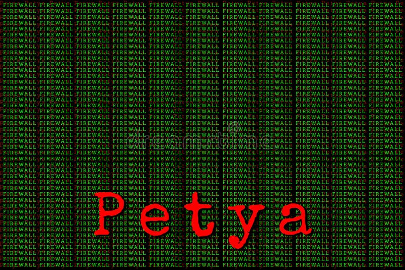 The Petya and Firewall. the Petya and Ransomware Concept Securit Stock ...