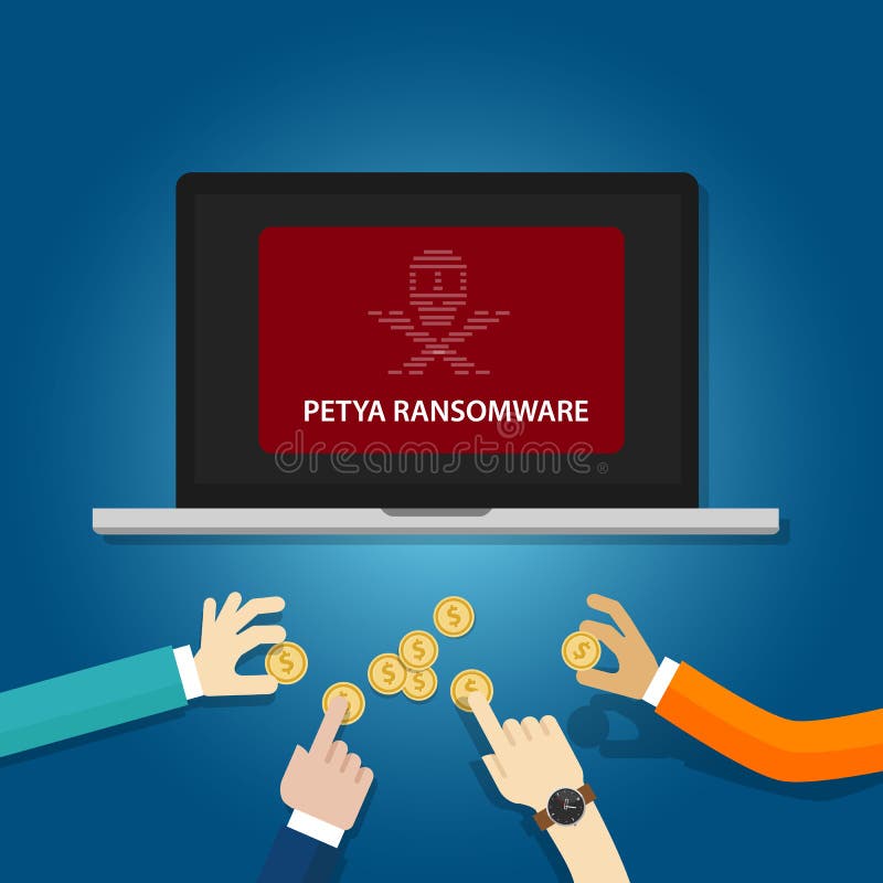 Ransomware Computer Virus Cyber Attack Screen Cool Illustration Stock ...