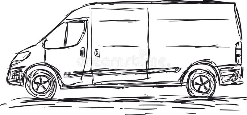 Van Pencil Drawing Stock Illustrations – 175 Van Pencil Drawing Stock ...