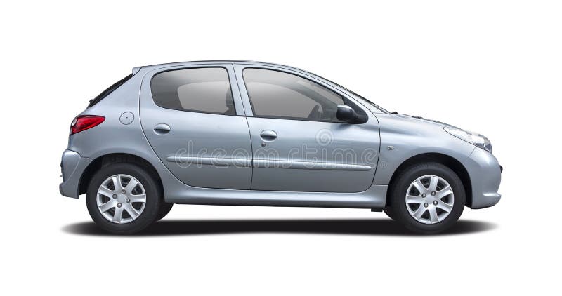 Peugeot 206 on white stock image. Image of view, small - 71135301