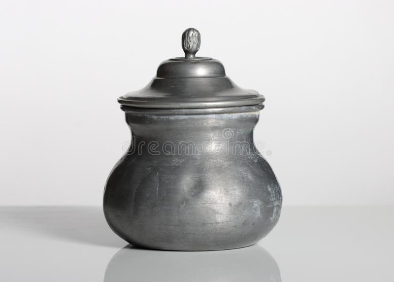 Pewter pot with lid stock image. Image of pewter, scrapbooking - 207756425