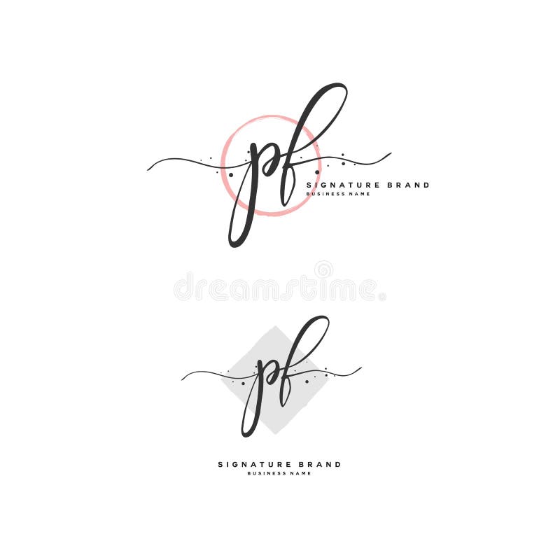 PF Initial Letter Handwriting and Signature Logo. a Concept Handwriting ...