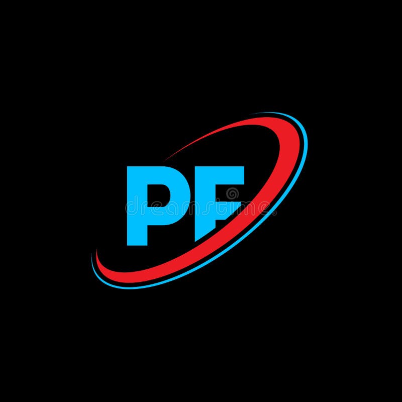 PF P F Letter Logo Design. Initial Letter PF Linked Circle Uppercase ...