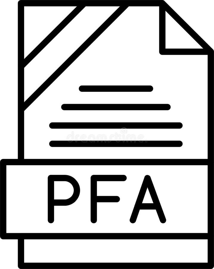 PFA Outline Vector Icon stock vector. Illustration of format - 388819225