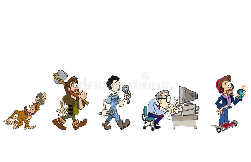 Work Evolution Complete stock vector. Illustration of collaboration ...