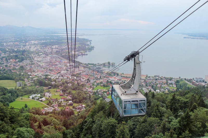 PfÃ¤nder Cable Car in Bregenz on Lake Constance, Austria Stock Image ...