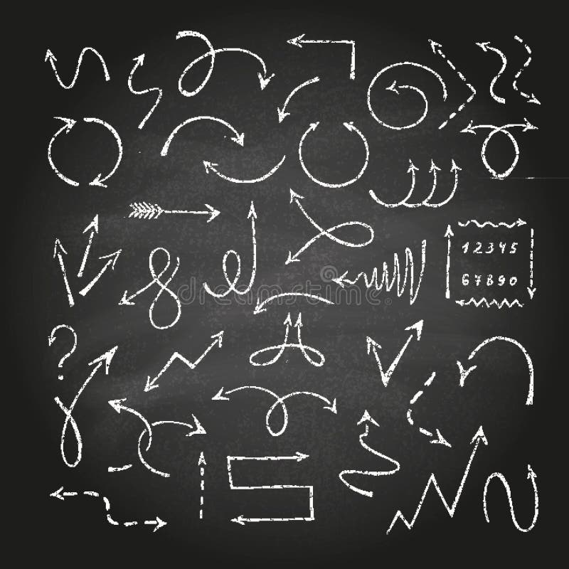 Pfeile auf schwarzer Tafel stock abbildung. Illustration von pfeil ...