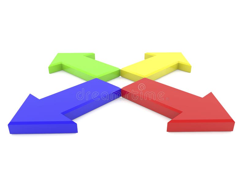 Vier helle Pfeile stock abbildung. Illustration von aktivität - 17894787