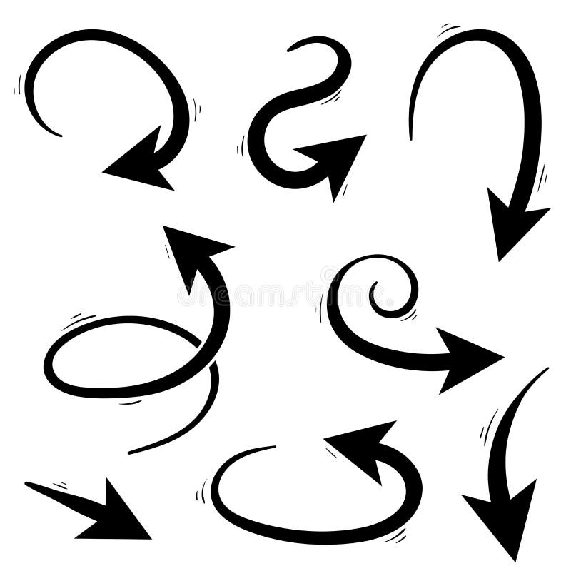 Pfeile Hand Schriftlicher Satz Vektor Abbildung - Illustration von ...