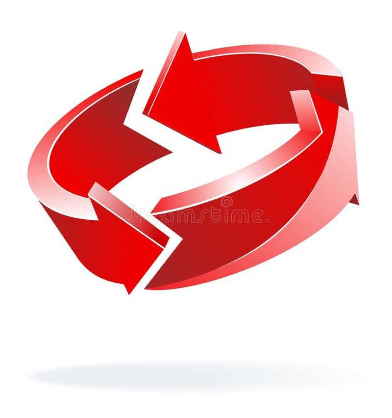 Rote Pfeile Ring Rotating stock abbildung. Illustration von ...