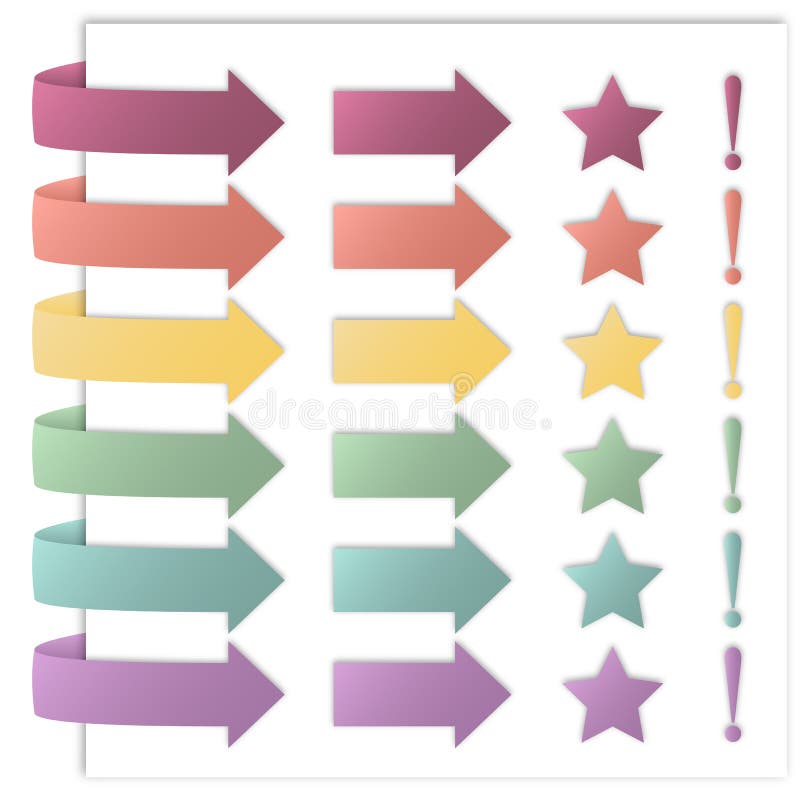 Pfeile und Symbole vektor abbildung. Illustration von orange - 25393082