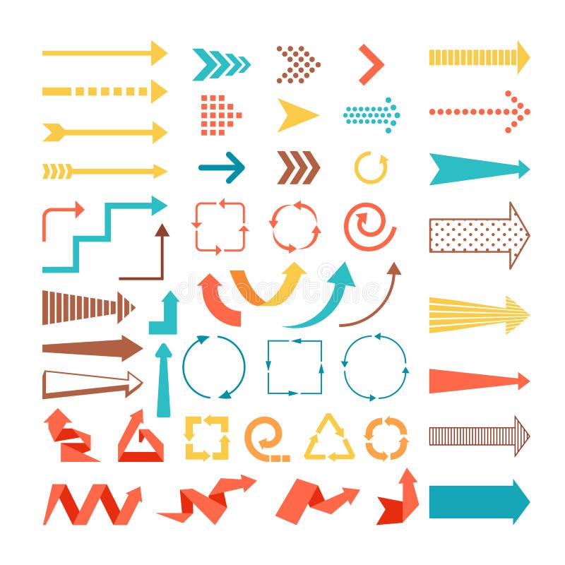 Pfeile und Wegweiser vektor abbildung. Illustration von verzierung ...