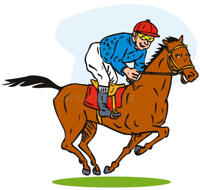Karikatur-Jockey Und Pferderennen-Seite Stock Abbildung - Illustration ...