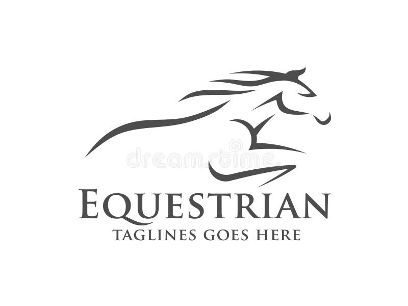 Pferderennenlogoschablone, Reiterlogo Vektor Abbildung - Illustration ...