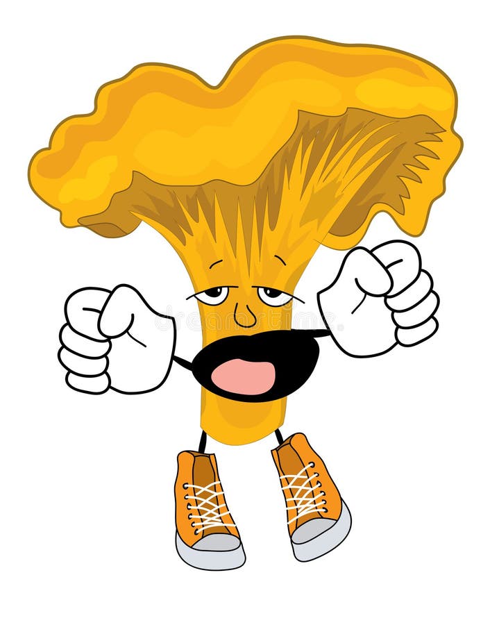 Pfifferlingskarikaturillustration Stock Abbildung - Illustration von ...