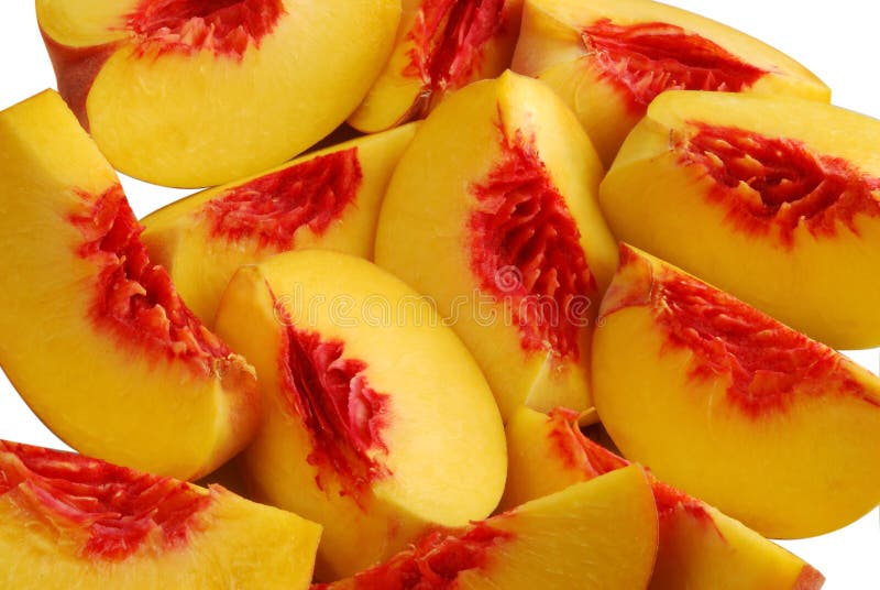 Halber Pfirsich stockbild. Bild von halb, schüssel, saftig - 5681579