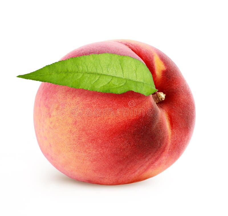 Pfirsich mit Blatt stockfoto. Bild von gruppe, frische - 40292976