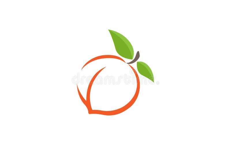 Pfirsich-Orangen-Logo vektor abbildung. Illustration von piktogramm ...