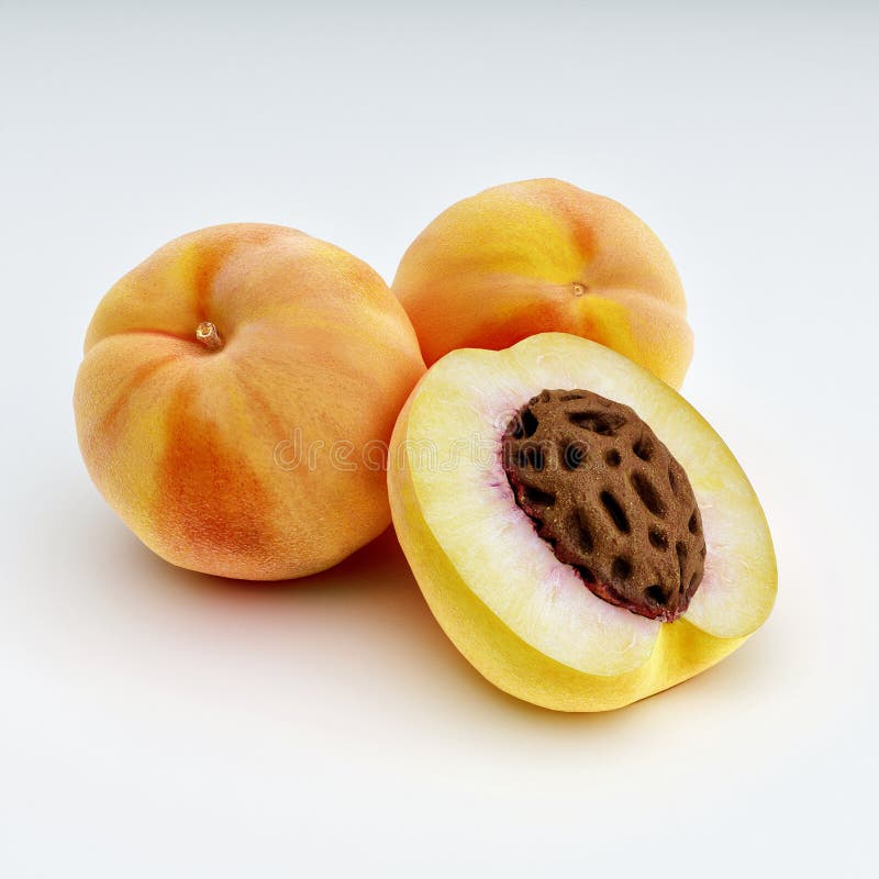 Pfirsiche 3d stock abbildung. Illustration von frech - 70229102