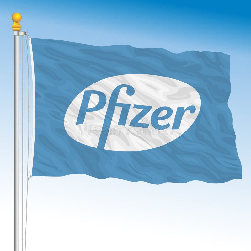 Pfizer Industry Flag with Logo Symbol, Editorial Editorial Photo ...