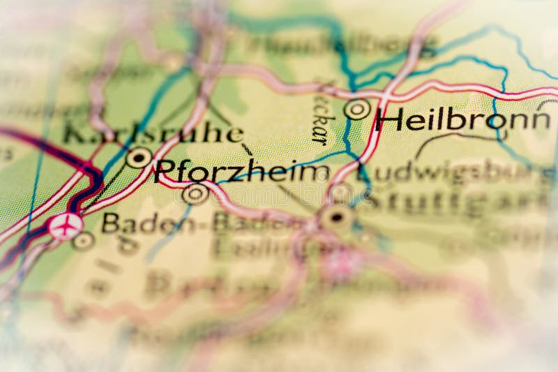 Pforzheim, Germany Highlighted on a World Map Stock Image - Image of ...