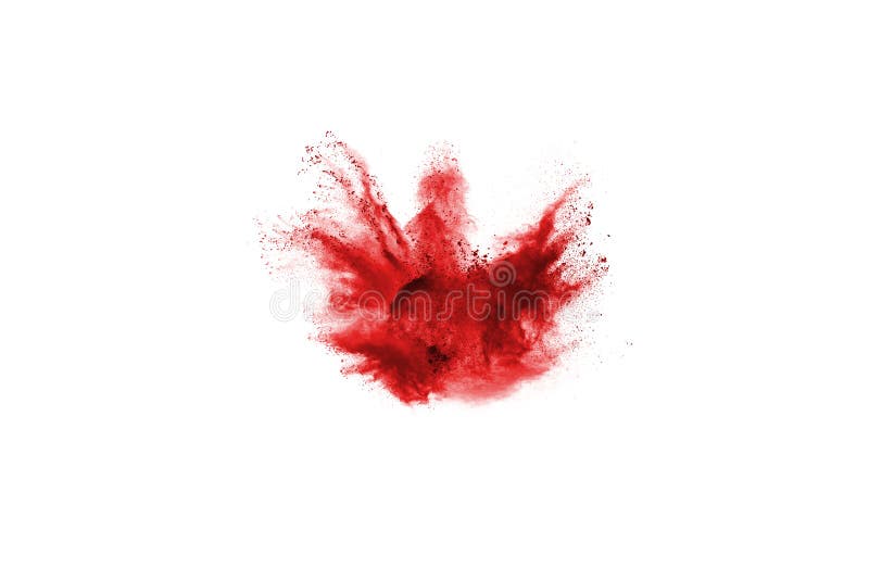 PFreeze Motion of Red Powder Exploding, Isolated on White Background ...