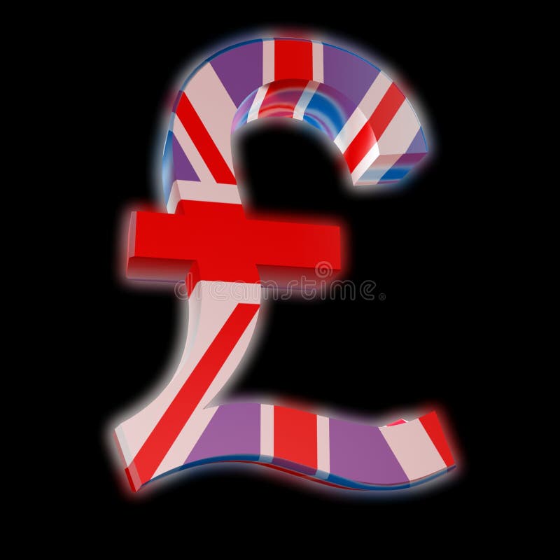 Pfund-Sterling Mit BRITISCHER Markierungsfahne Stock Abbildung ...