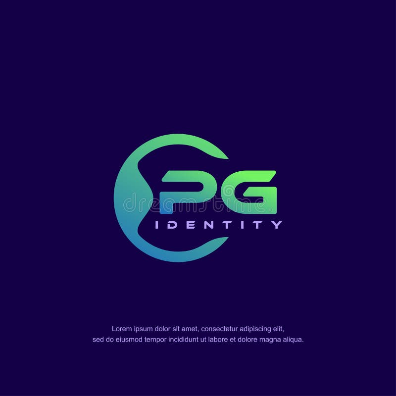 PG Initial Letter Circular Line Logo Template Vector with Gradient Color Blend Stock Vector ...