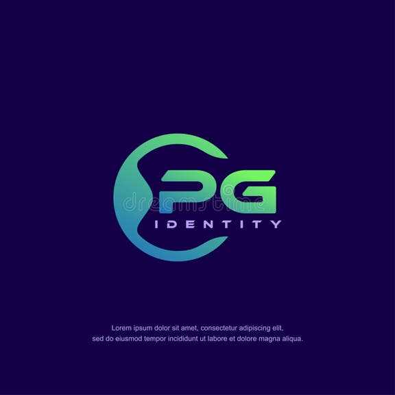 PG Initial Letter Circular Line Logo Template Vector with Gradient ...