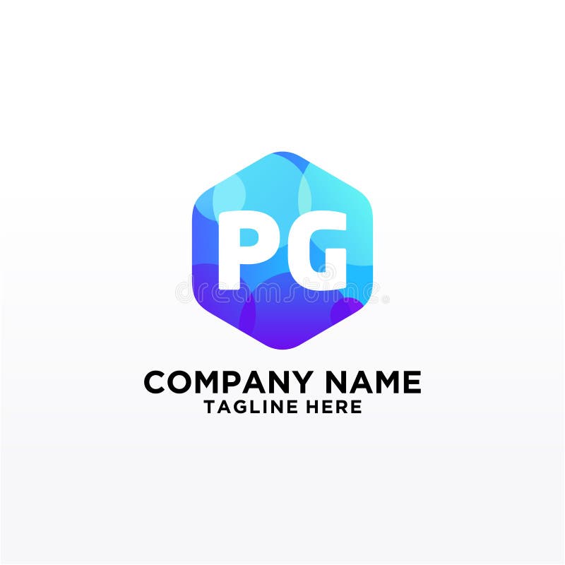 PG Initial Logo Company Name Colored Gold and Silver Swoosh Design ...