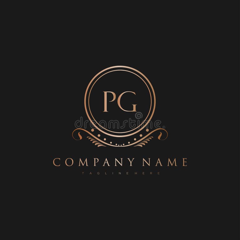 PG Letter Initial with Royal Luxury Logo Template Stock Vector ...