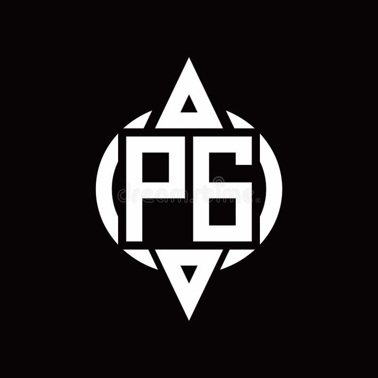 PG Logo with Circle Rounded Combine Triangle Top and Bottom Side Design ...