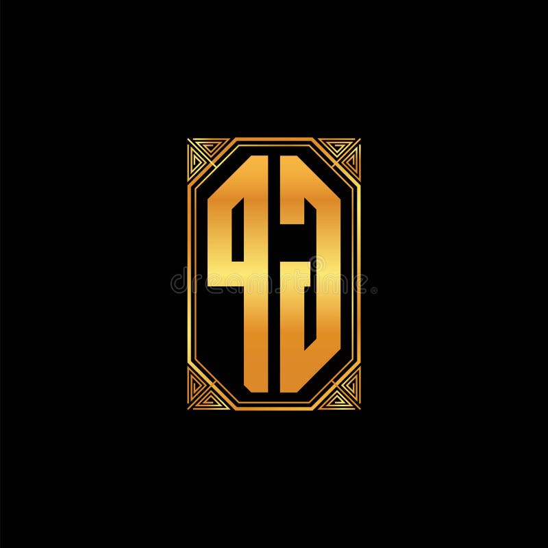 PG Logo Letter Geometric Golden Style Stock Vector - Illustration of ...