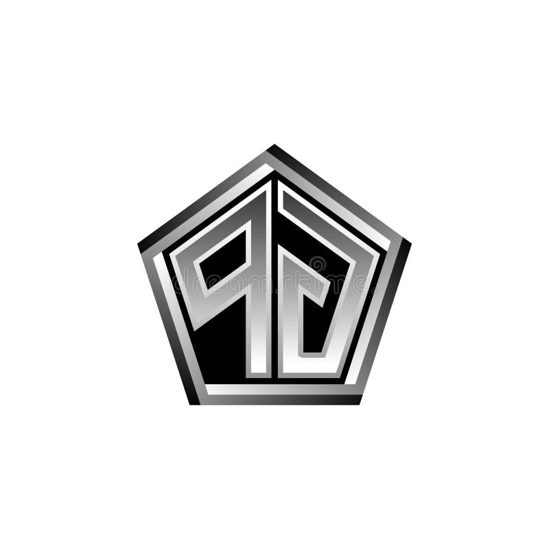 PG Logo Monogram Silver Geometric Modern Design Stock Vector ...