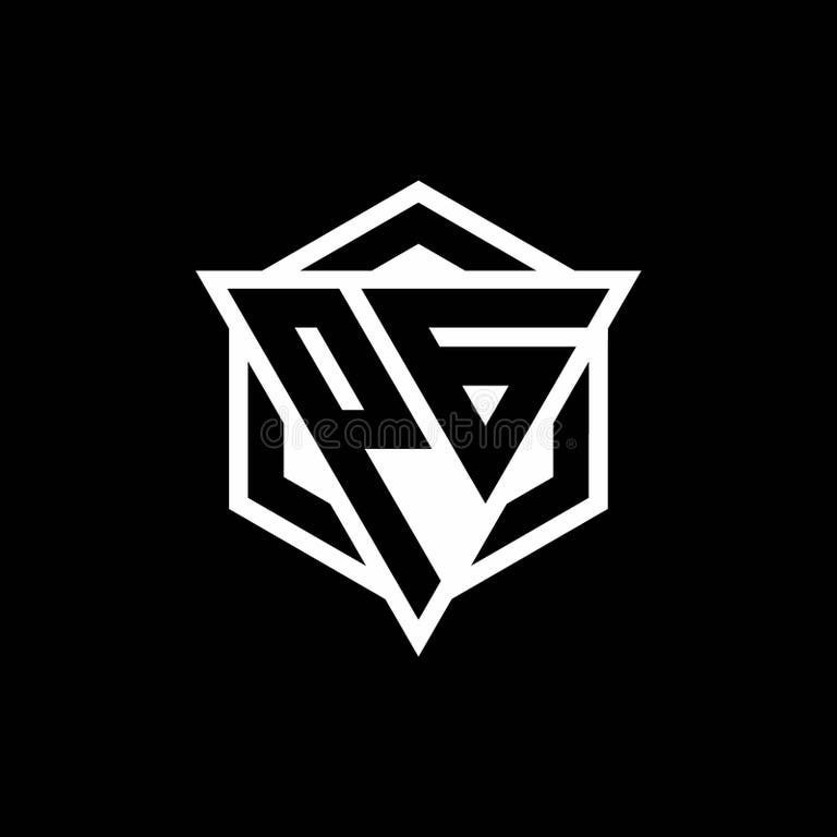 PG Logo Monogram with Triangle and Hexagon Shape Combination Stock ...