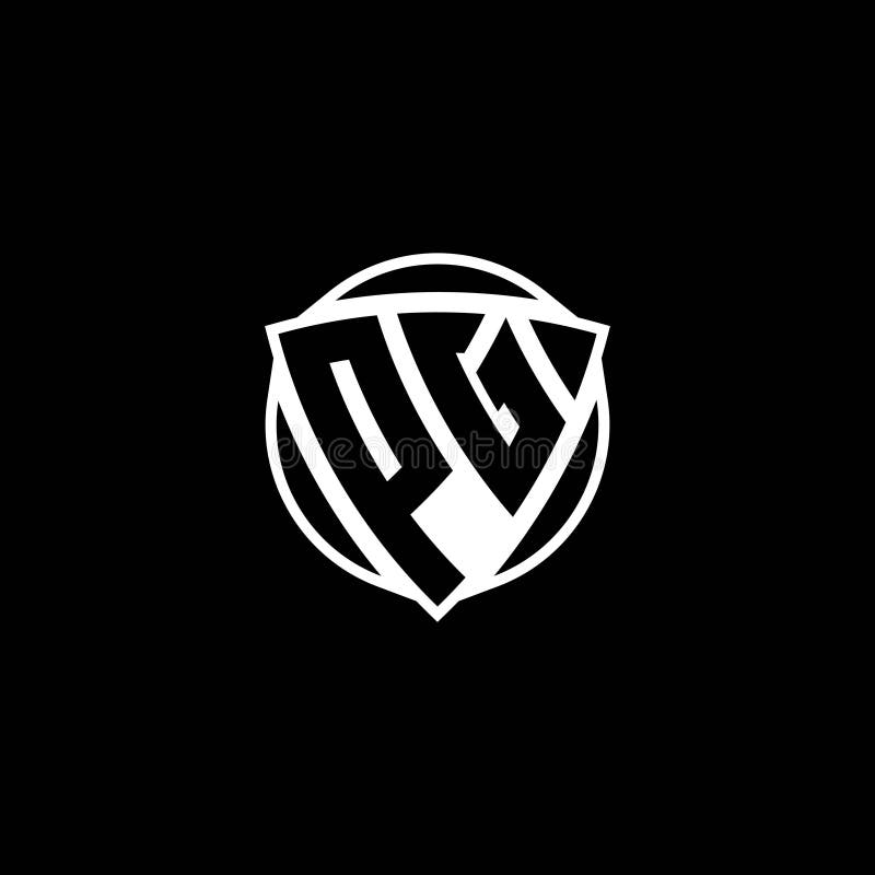 PG Logo Monogram Triangle Shield and Circle Shape Stock Vector ...