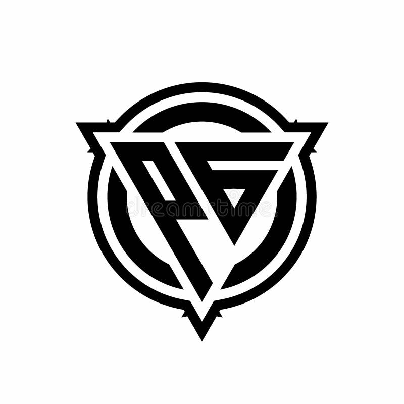 PG Logo with Triangle Shape and Circle with Outline Rounded Design ...