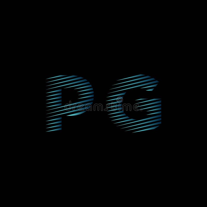 PG Monogram Lines Style Blue Light Vector Stock Vector - Illustration ...