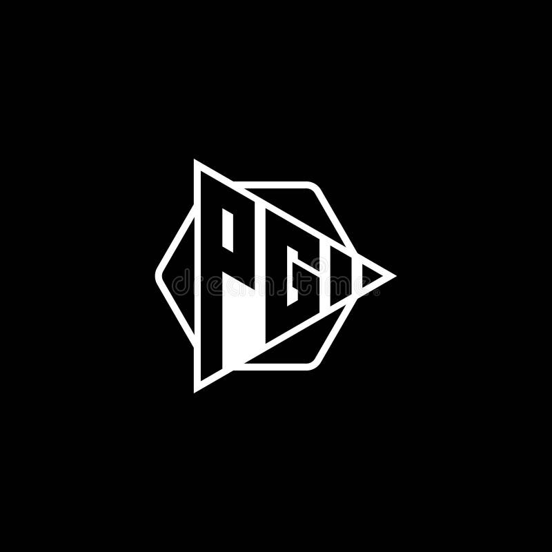 PG Logo Monogram Triangle Play Button Stock Vector - Illustration of ...