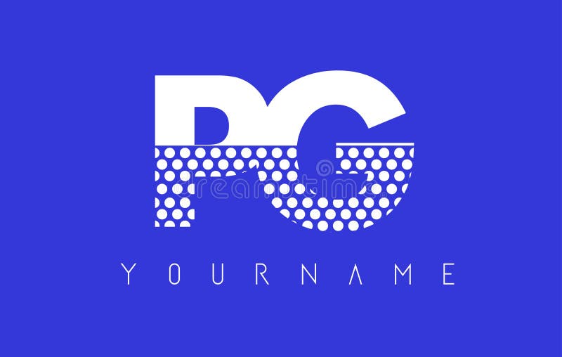 PG P G Dotted Letter Logo Design with Blue Background. Stock Vector ...