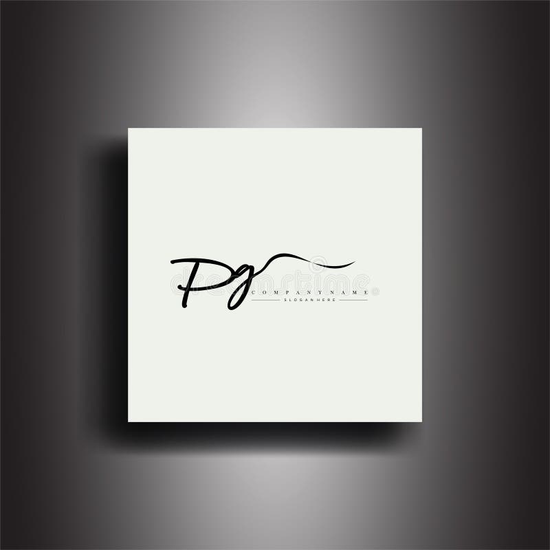 PG Signature Style Monogram.Calligraphic Lettering Icon and Handwriting ...