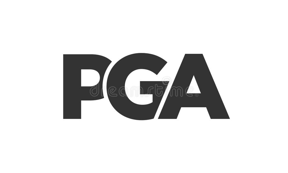 PGA Logo Design Template with Strong and Modern Bold Text. Initial ...
