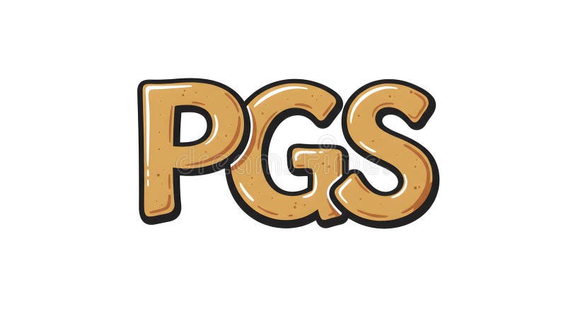 PGS Logo with Biscuit Style Isolated on White Background, Advertising ...