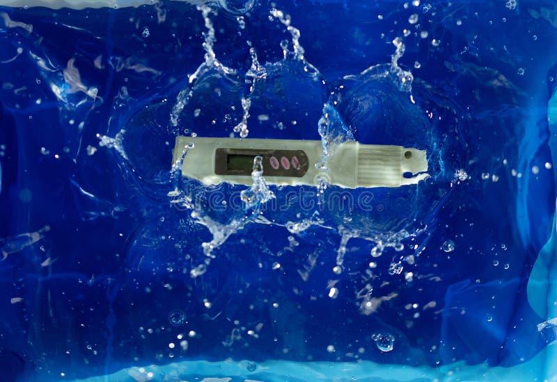 PH Acid Level Test Device Tools on Quality Water on Screen. PH Acid ...