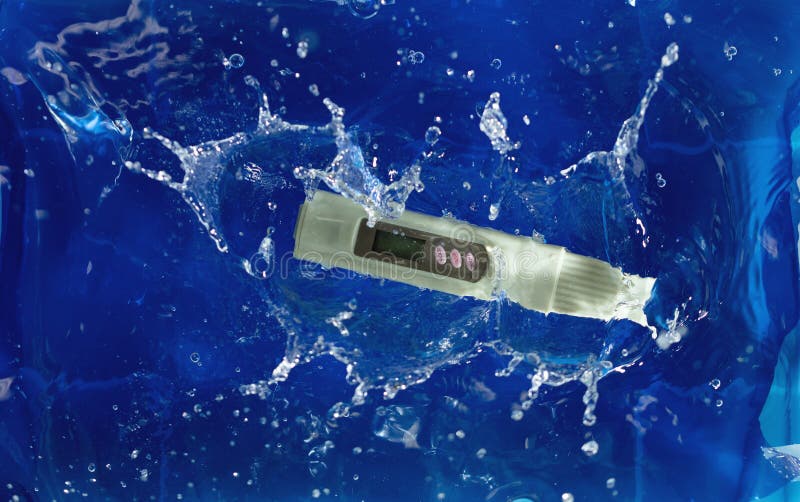 PH Acid Level Test Device Tools on Quality Water on Screen. PH Acid ...